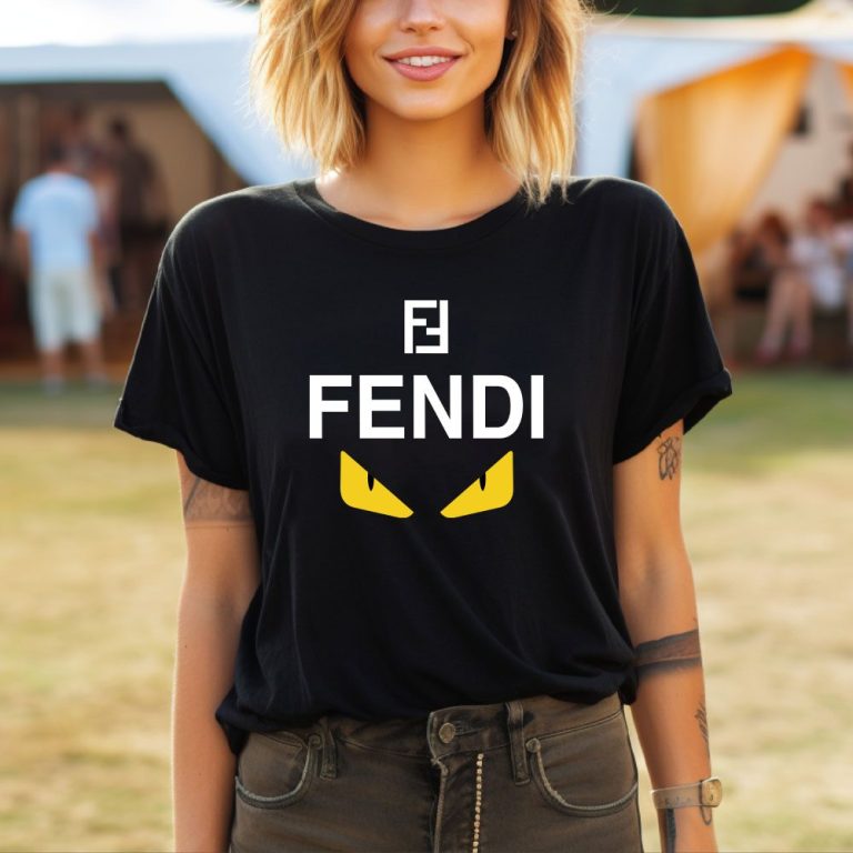 Fendi Diabolic Eyes Logo Lady T-Shirt Luxury Tee For Women LDS1242 – A ...